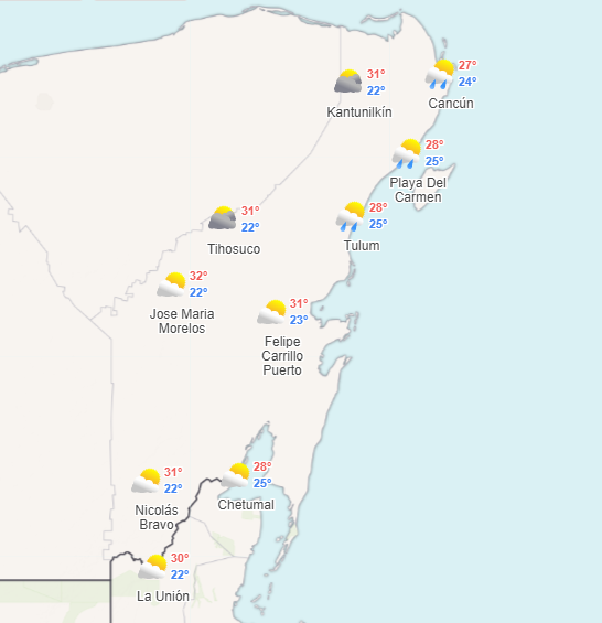 Clima para hoy en Cancún y Quintana Roo: Probabilidad de lluvias aisladas - Verás