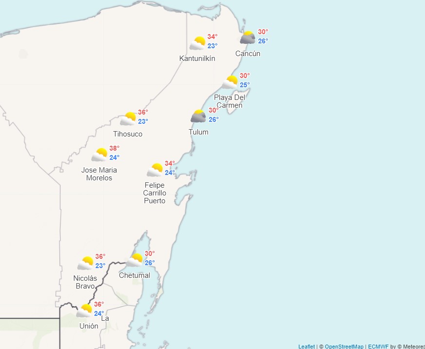 Clima para hoy en Cancún y Quintana Roo: Caluroso con vientos de surada